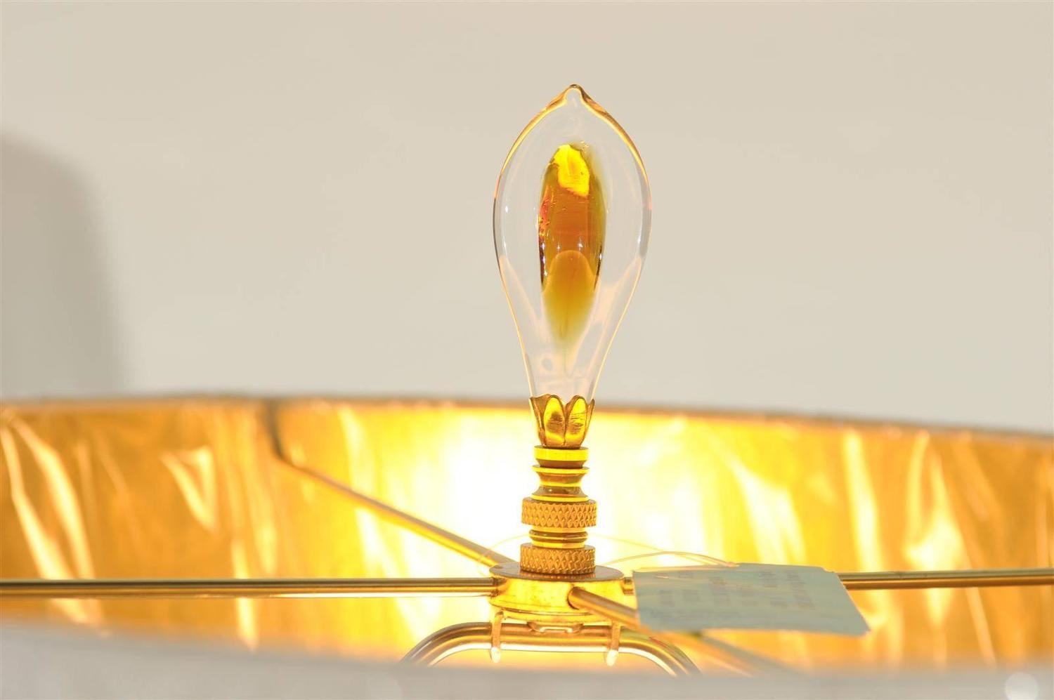 Stellar Restored Pair of Large-Scale Vintage Ceramic Lamps in Yellow ...