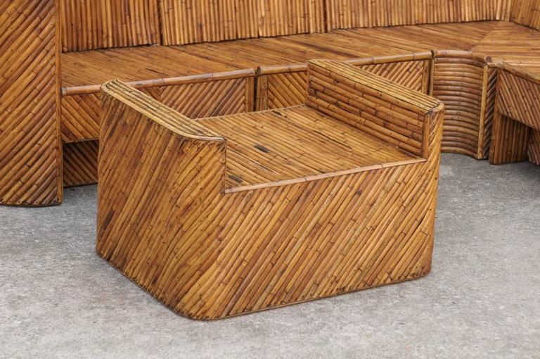 Exceptional Restored Vintage Bamboo Seven-Piece Seating Set at 1stDibs