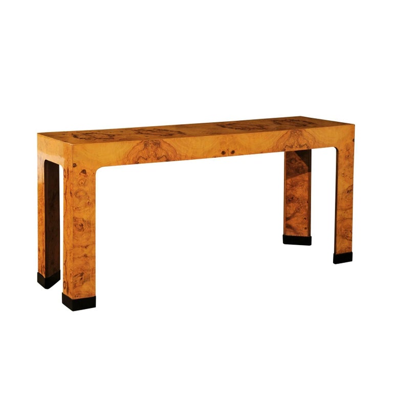 Magnificent Restored Bookmatched Burl Olivewood Console Table, circa ...