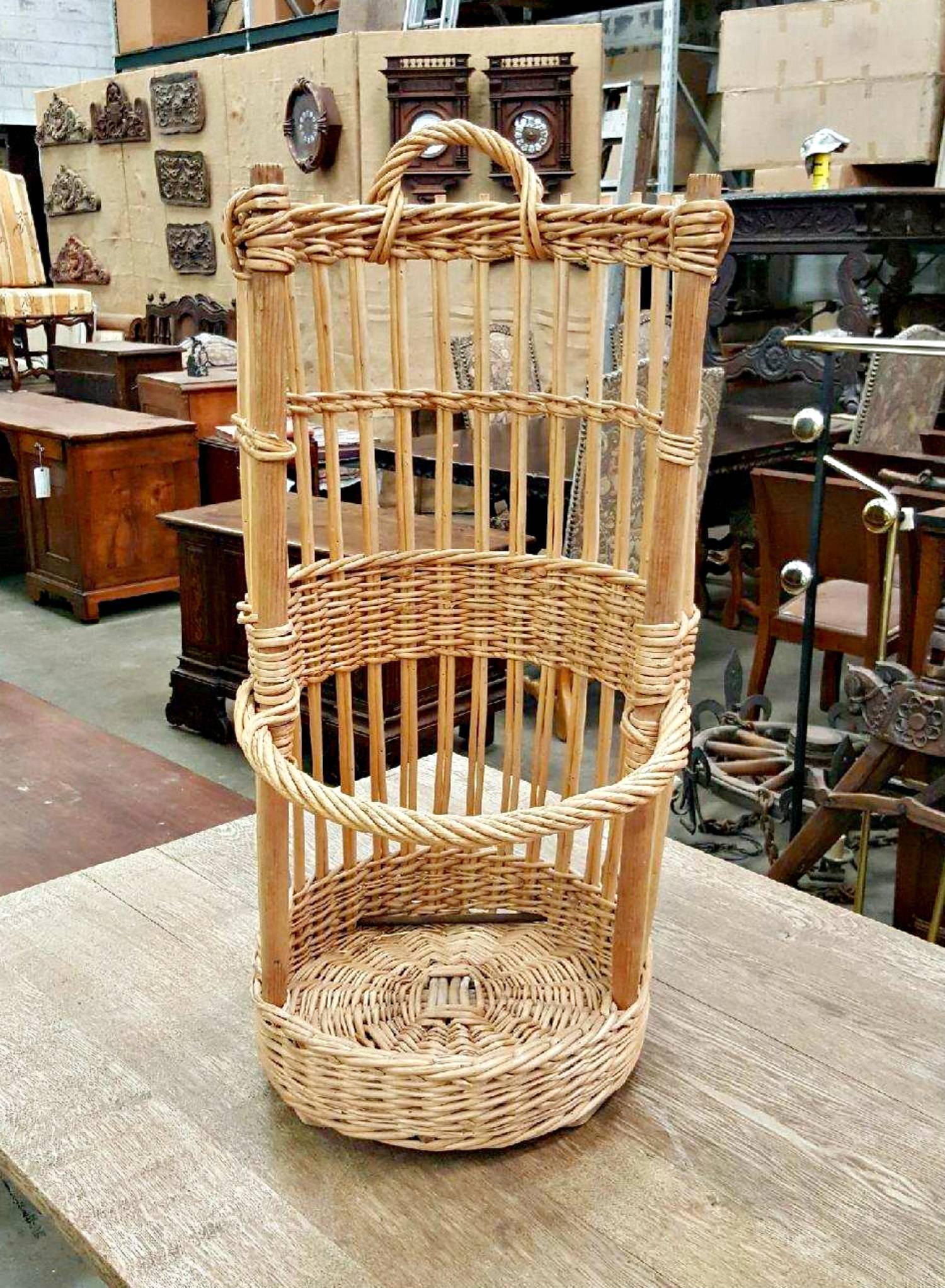 Large French Baguette Basket with Wheels For Sale at 1stDibs