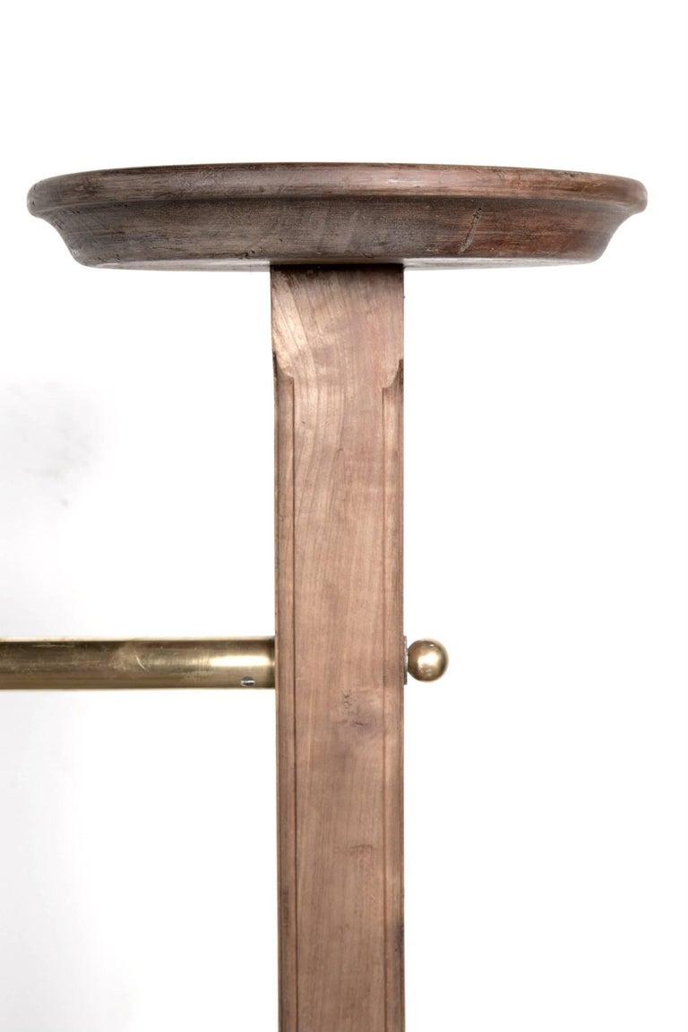 Parisian Brass and Bleached Oak Garment or Clothing Rack from Galeries ...