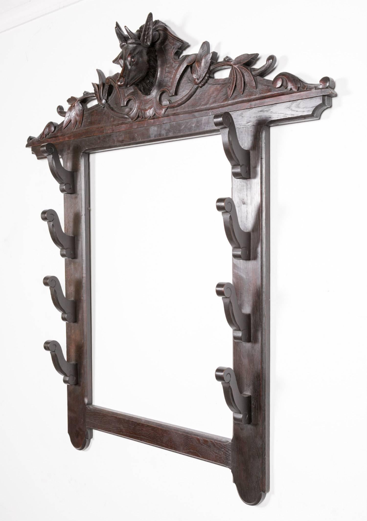 Hand Carved Black Forest Roe Deer Head Gun Rack at 1stDibs