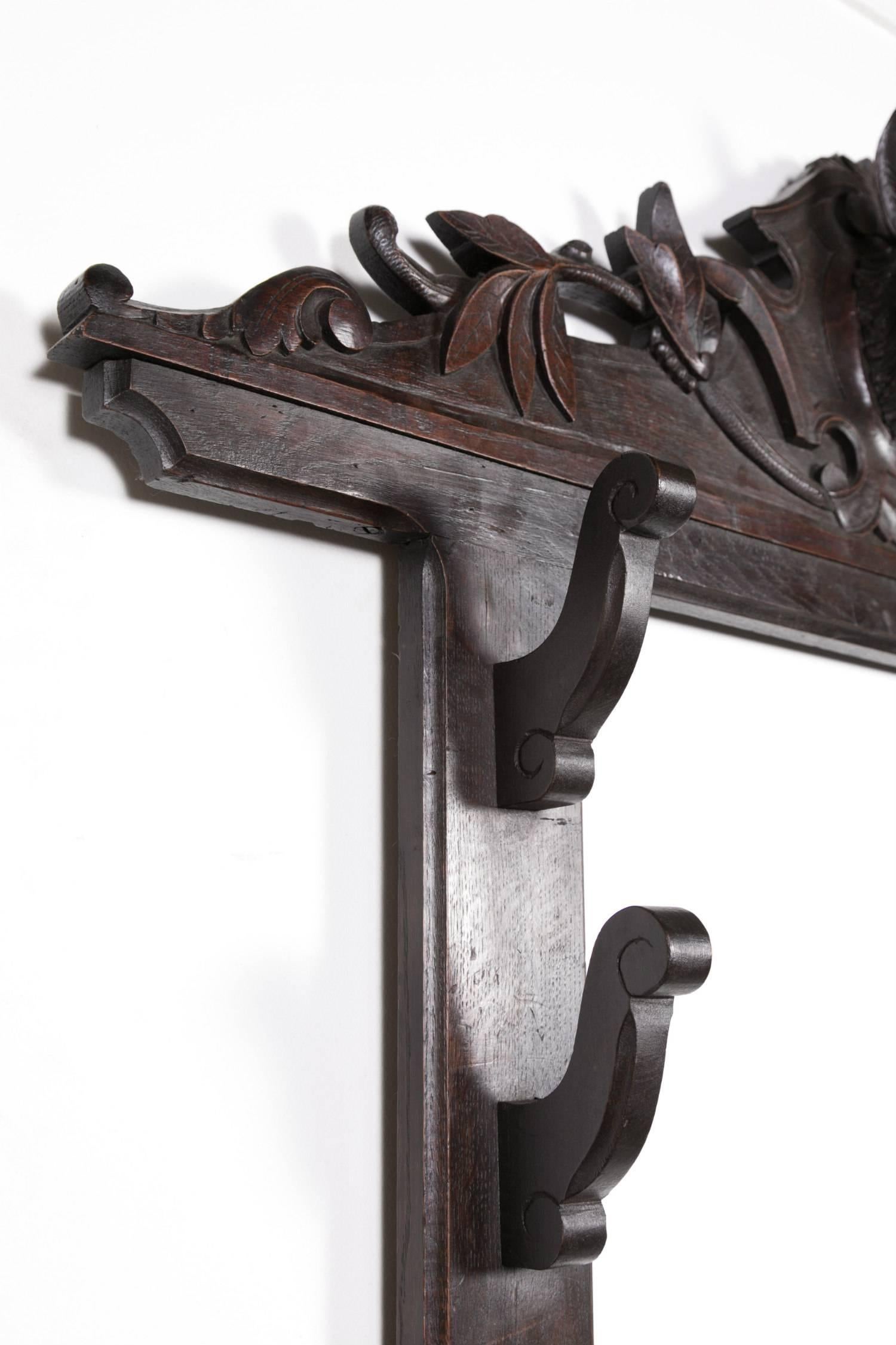 Hand Carved Black Forest Roe Deer Head Gun Rack at 1stDibs