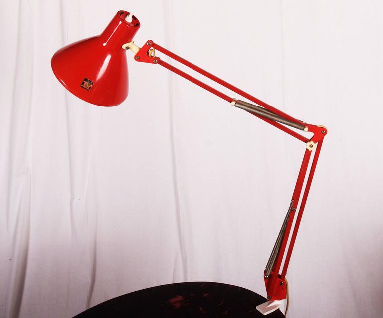 Red Desk, Table Lamp by Luxo For Sale at 1stDibs | red lamp, red table ...
