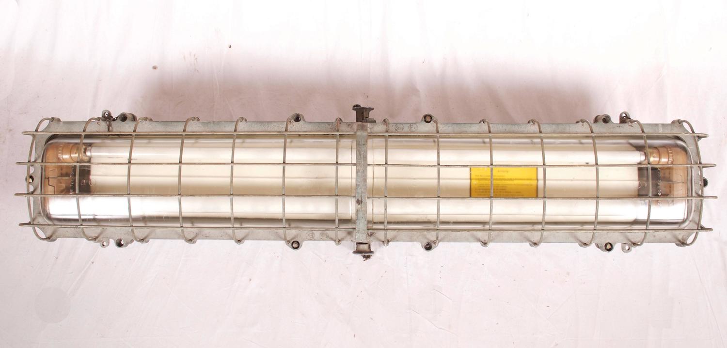 Large German Iron Industrial, Factory Lamp, Pendant For Sale at 1stdibs