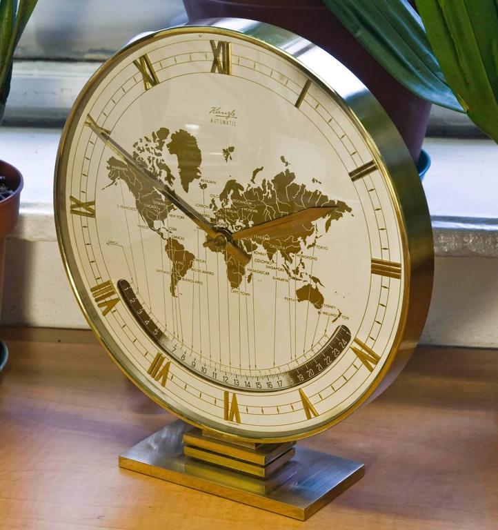 Big Kienzle Weltzeituhr Modernist Table World Timer Zone Clock, 1960s ...