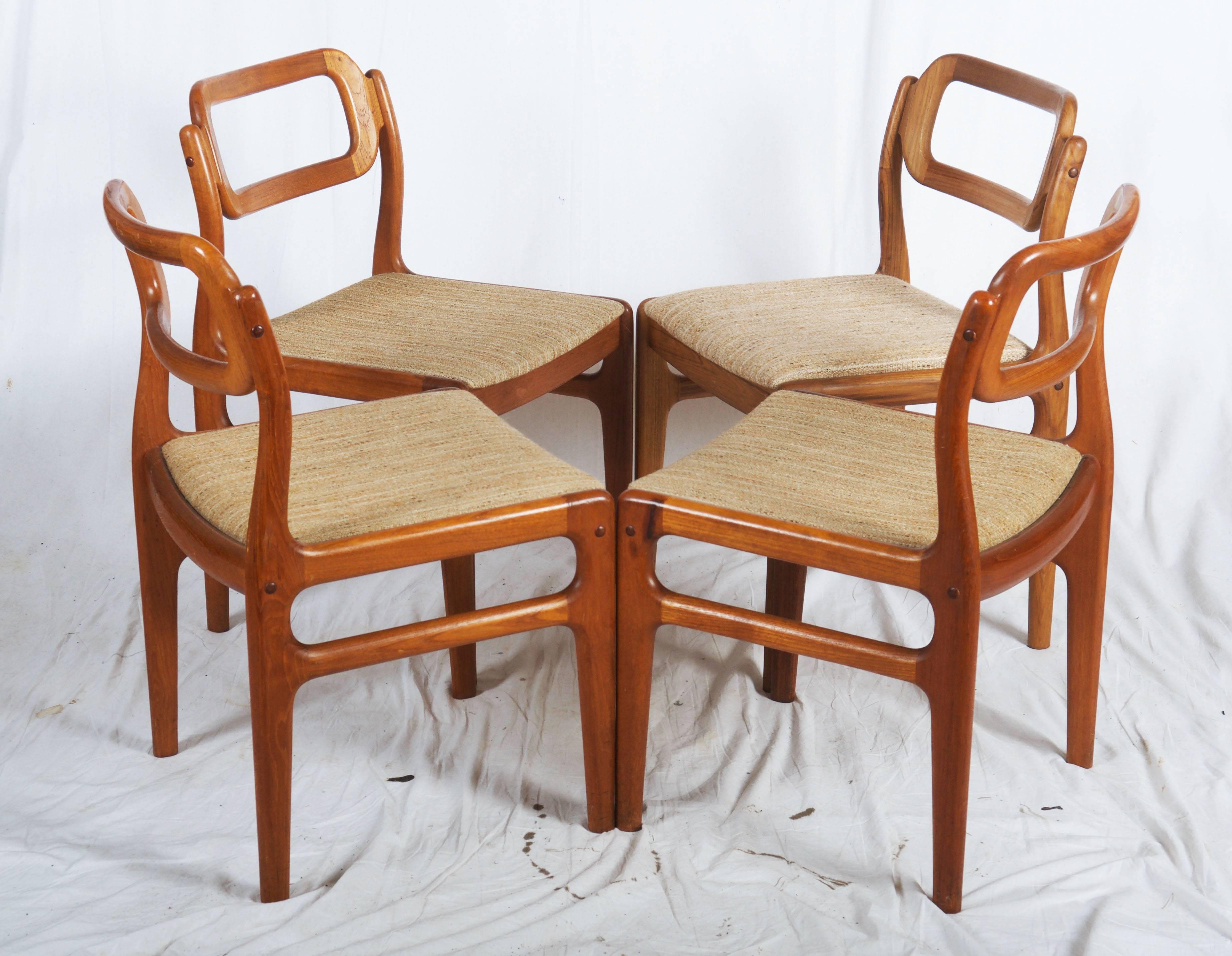 Set of Four Danish Teak Chairs by Uldum Møbelfabrik at 1stDibs | uldum ...