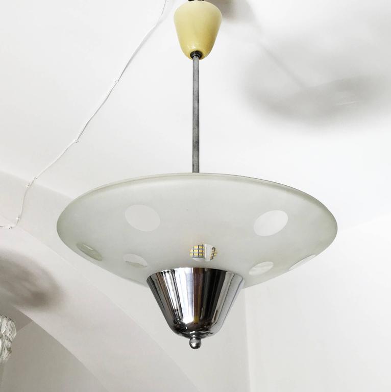 Mid Century Glass Pendant For Sale At 1stdibs