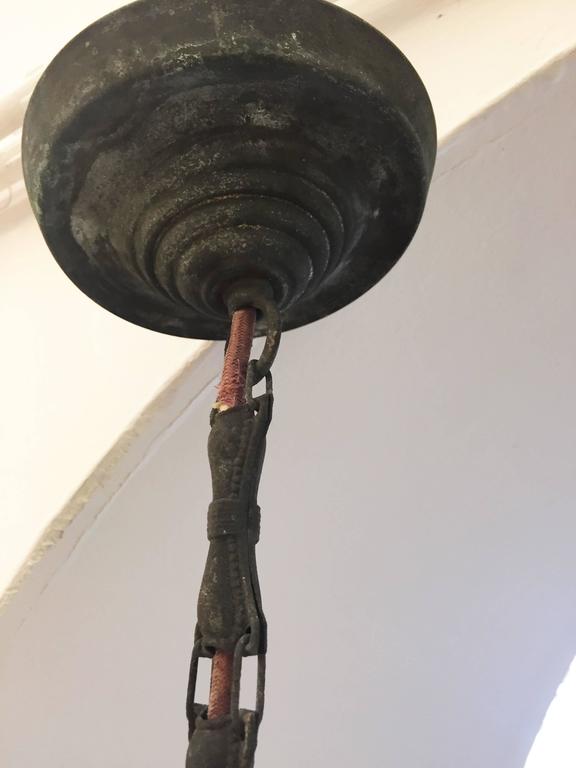 Art Nouveau Pendant with Opaline Glass Shade Peter Behrens Style at 1stDibs