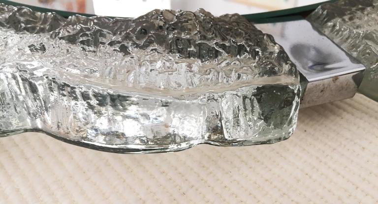 Kalmar Ice Glass Round Mirror For Sale at 1stDibs | round mirror glass