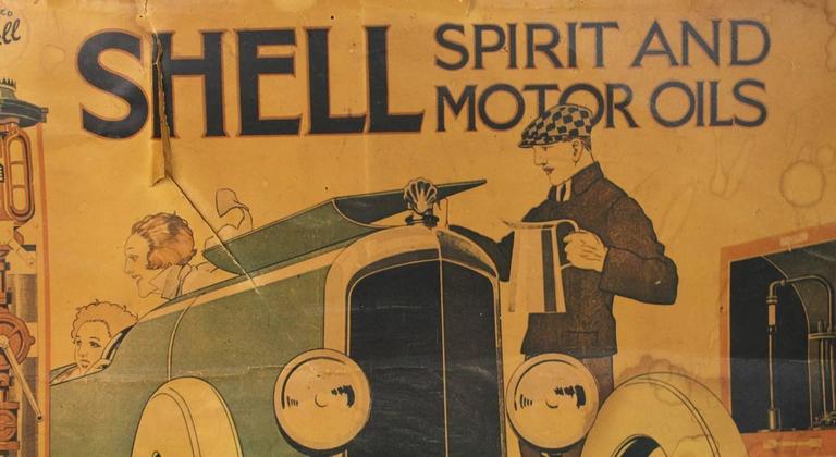 Vintage Poster Shell Motor Oil Gasoline by Rene Vincent from 1926 For ...