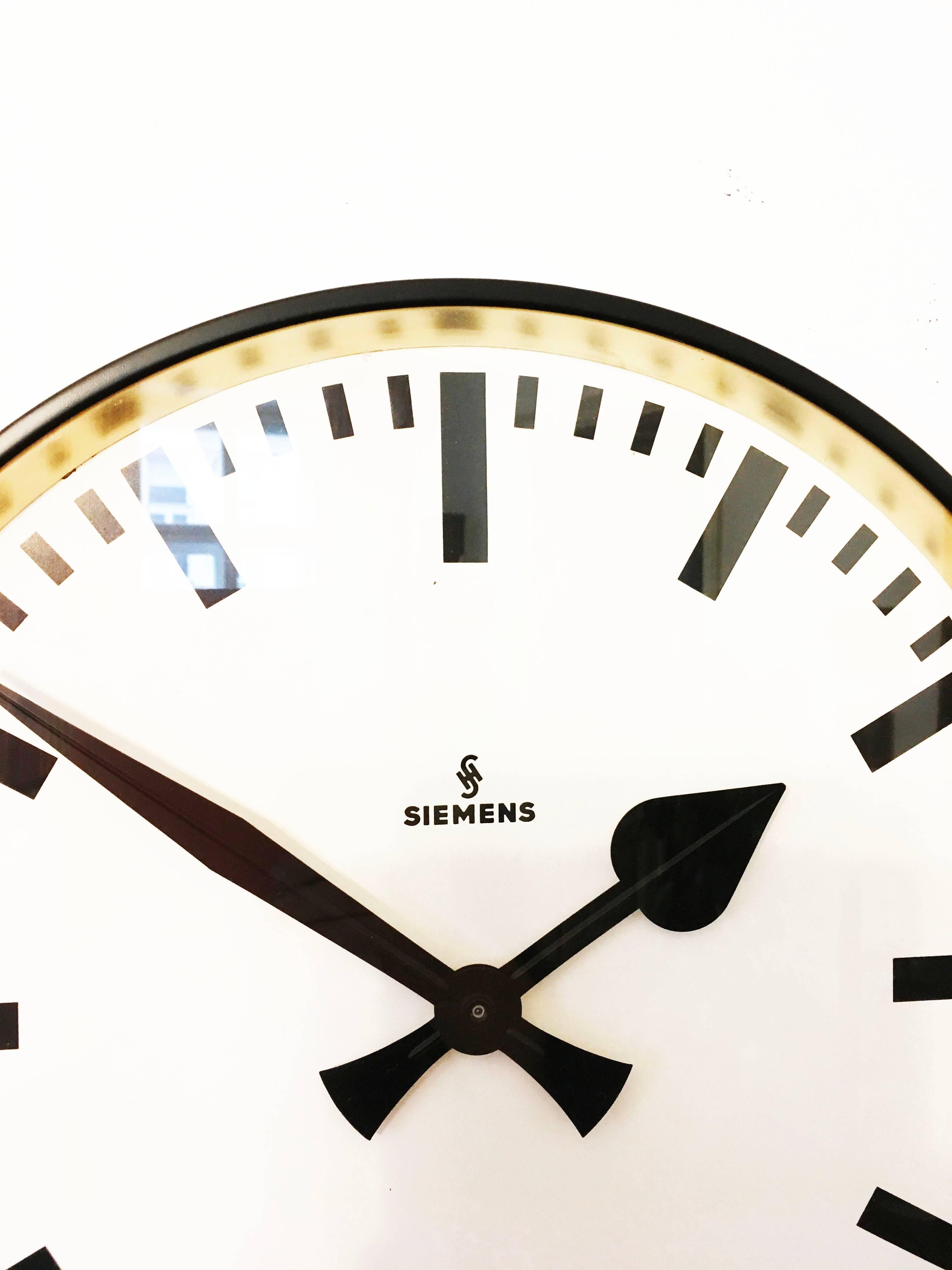 Large Siemens Factory, Station or Workshop Wall Clock at 1stDibs ...
