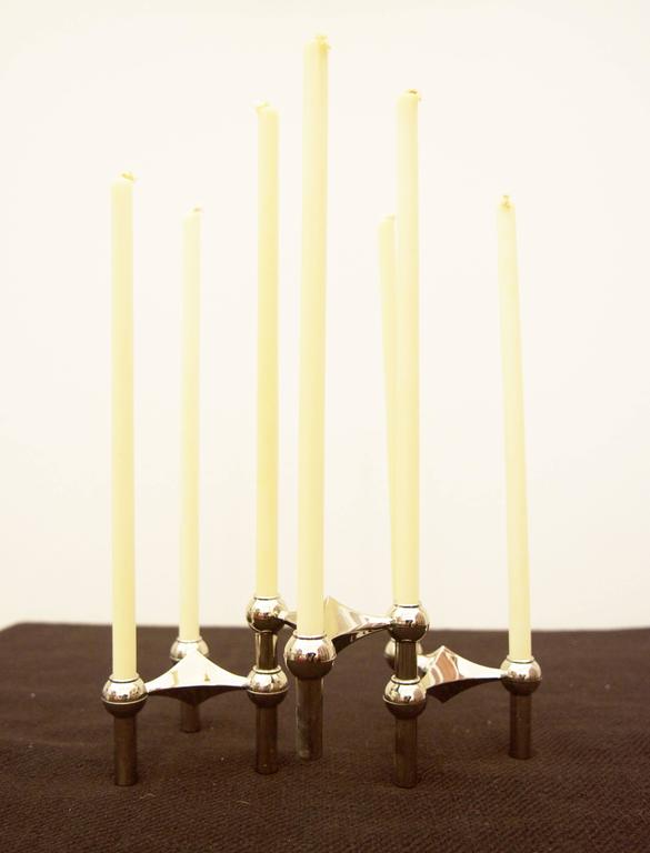 Set of Three Candlesticks by Fritz Nagel and Caesar Stoffi at 1stDibs