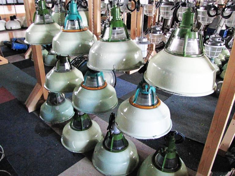 Home & Living Soviet factory industrial enameled lamp of the 70s ...