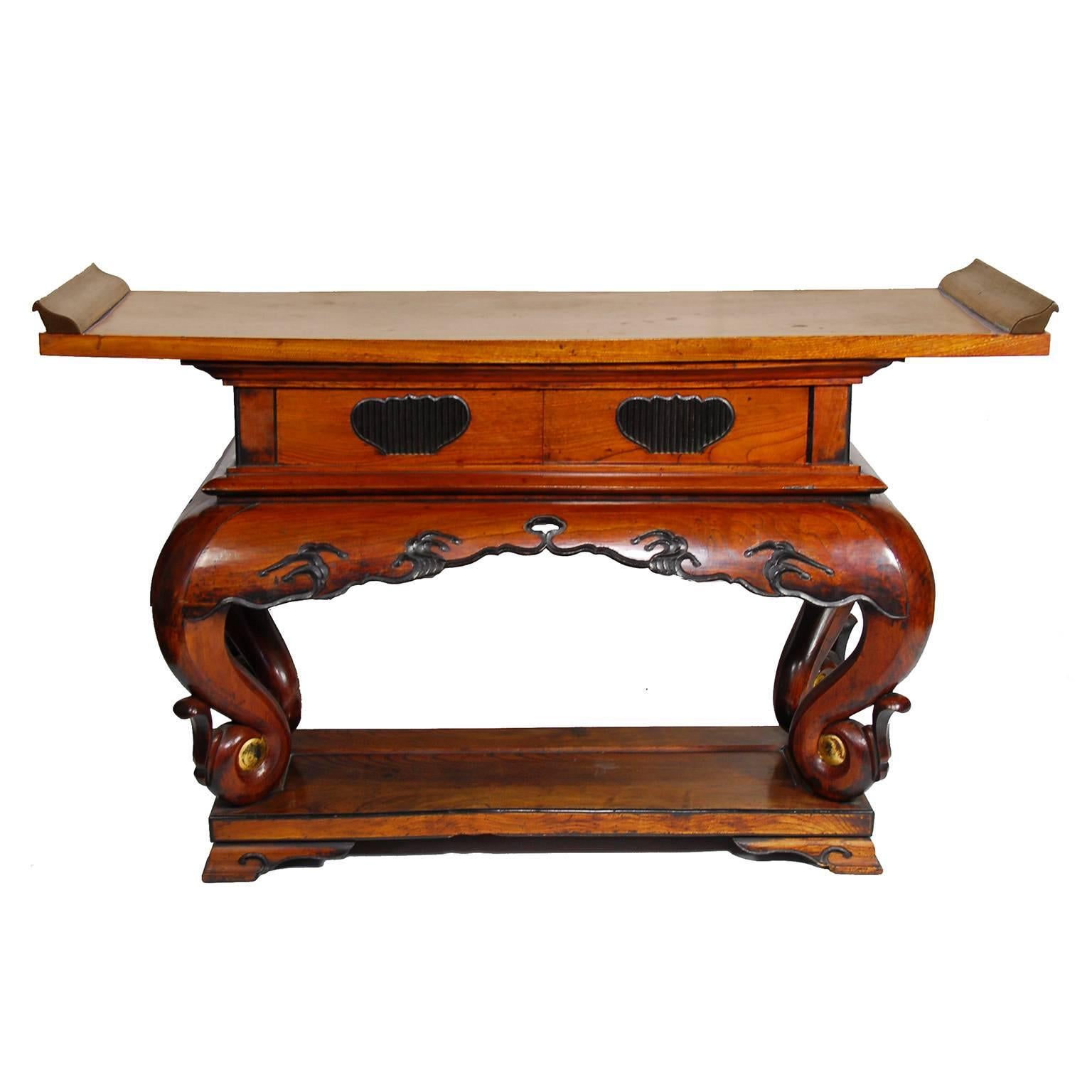 19th Century Japanese Carved Hardwood Altar Table For Sale at 1stDibs