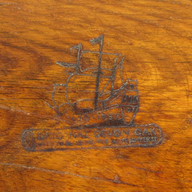 20th Century English Commemorative Mayflower Devon Oak Bench For Sale ...