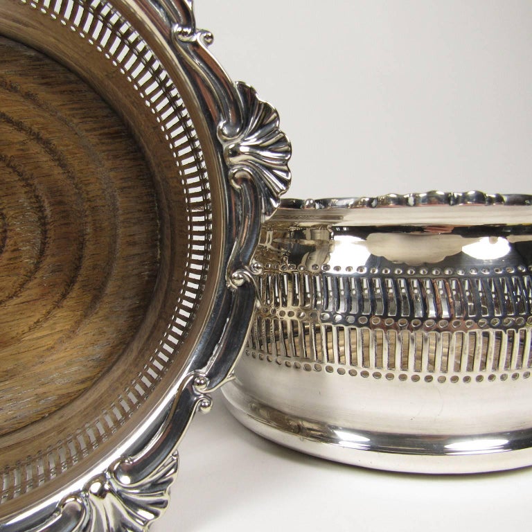 Decorative Pair of English William Adams Silver Plated Wine Coasters at ...