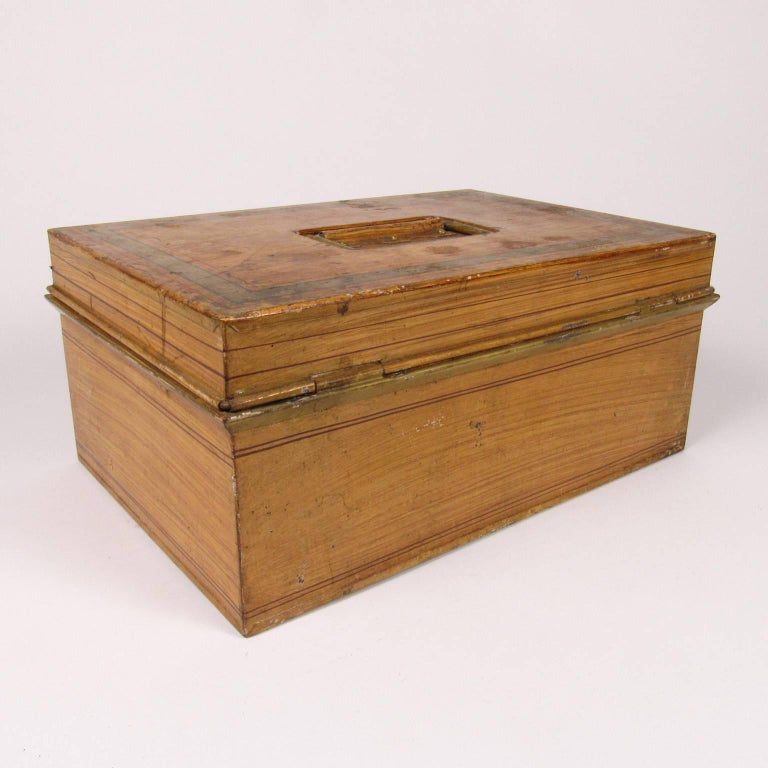 Yellow Grain Painted Tole Box For Sale at 1stDibs
