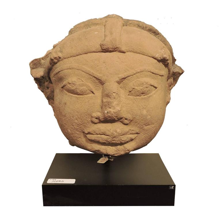 Massive South Indian Carved Stone Head of Buddha 13th-14th Century at ...