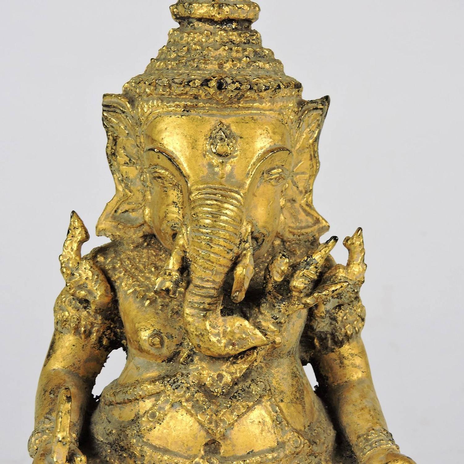 Large Antique 19th Century Gilt Bronze Thai Figure of Ganesh For Sale ...