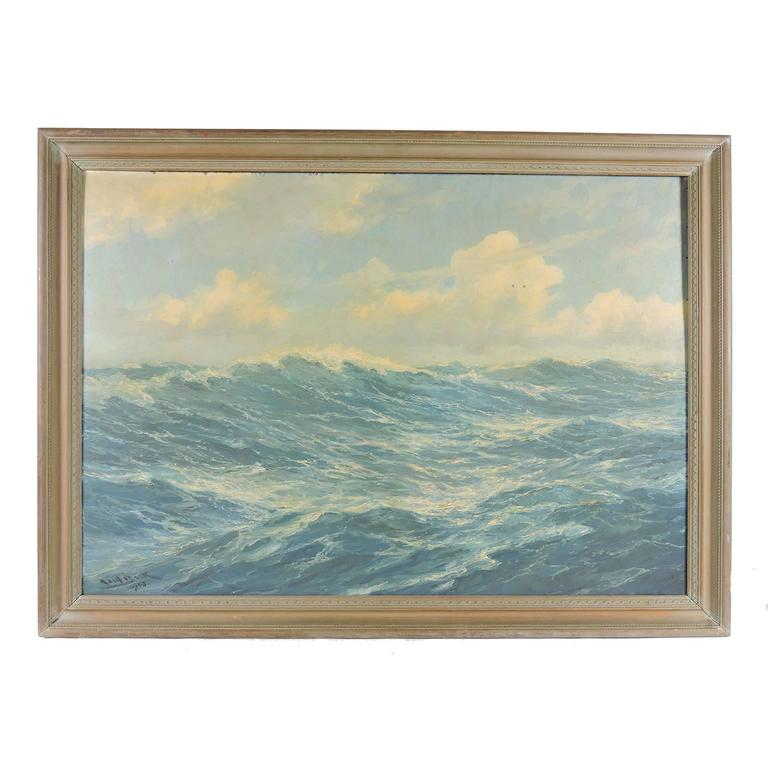 20th Century Adolf Bock German Seascape Oil at 1stDibs