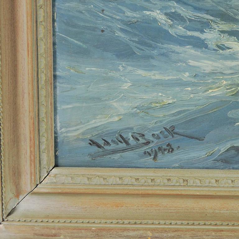 20th Century Adolf Bock German Seascape Oil at 1stDibs