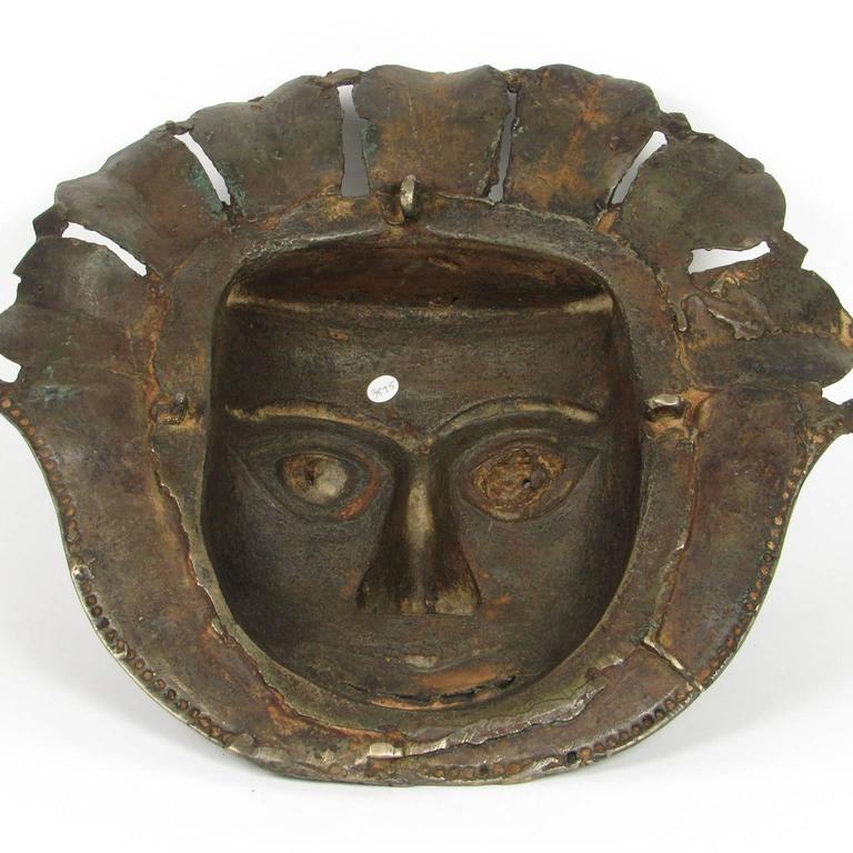 19th Century Indian Bronze Tiger Mask For Sale at 1stDibs