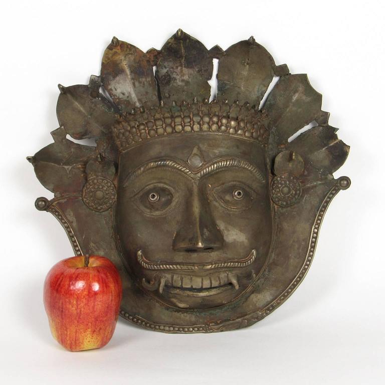 19th Century Indian Bronze Tiger Mask For Sale at 1stDibs