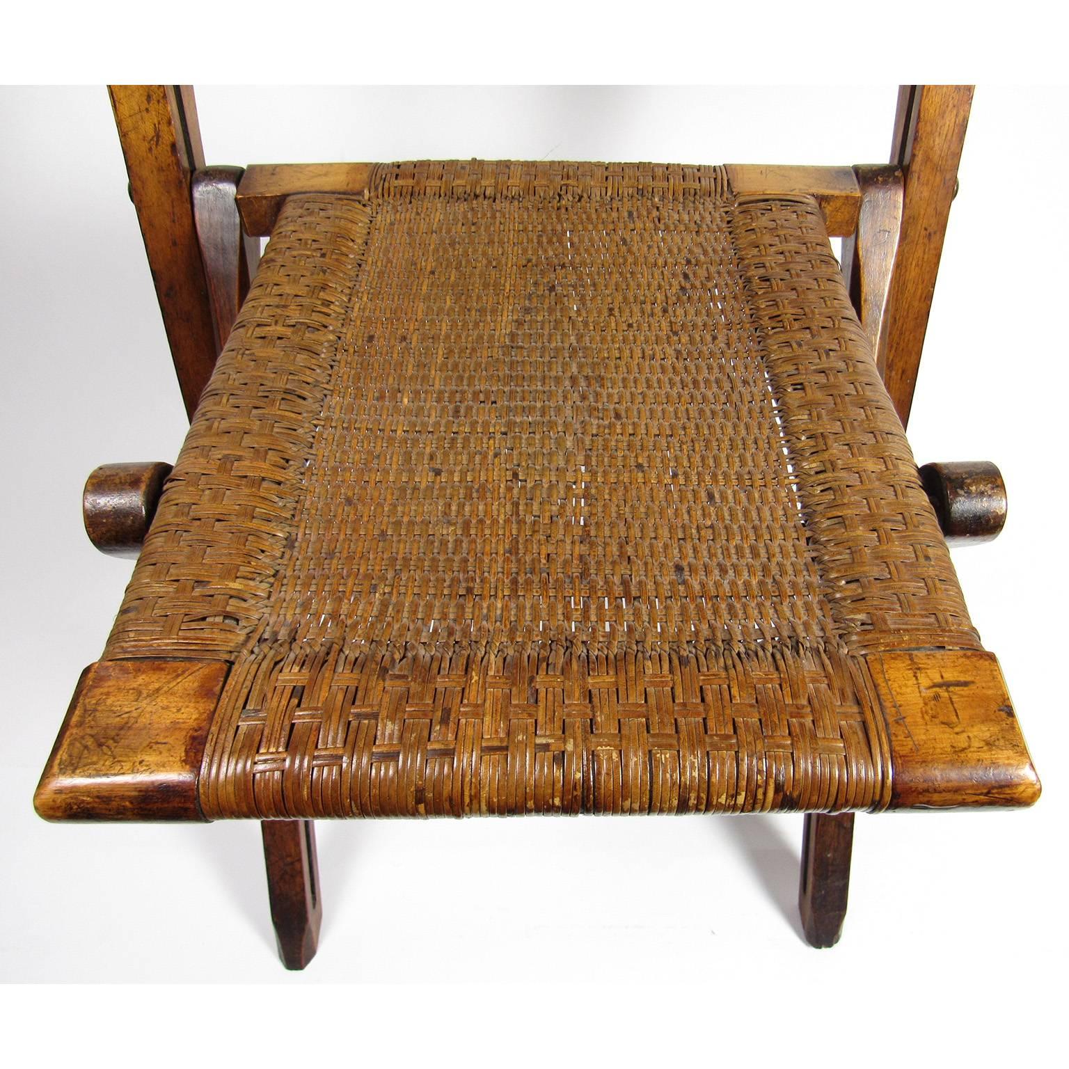 19th Century Edwin Skull 'Plectaneum' Folding Campaign Chair at 1stDibs