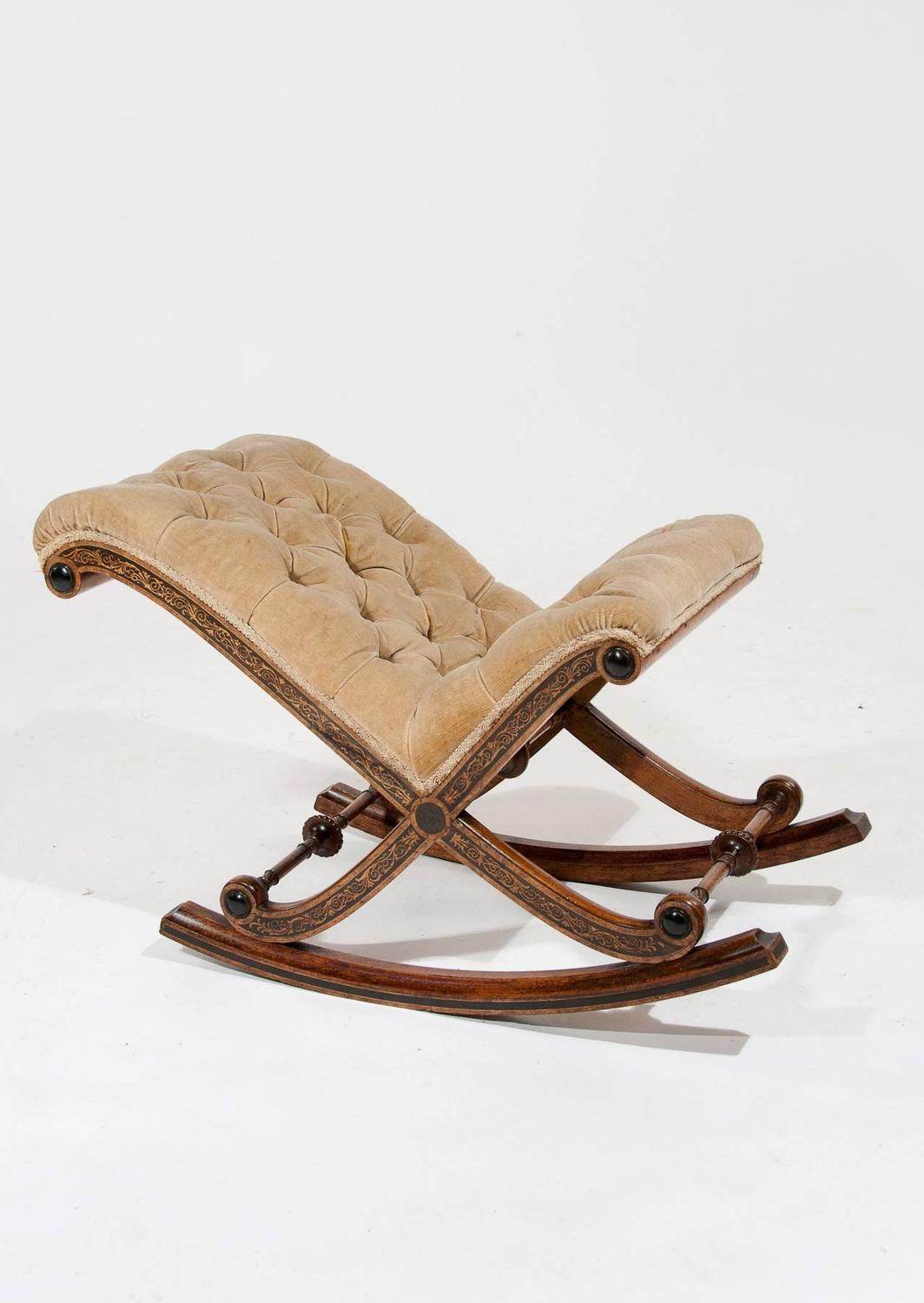 Fine Antique Rocking Gout Stool at 1stdibs