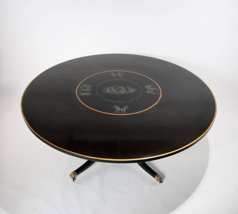 Round Ebonised Regency Style Table For Sale at 1stDibs