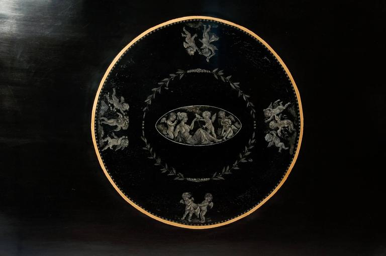 Round Ebonised Regency Style Table For Sale at 1stDibs