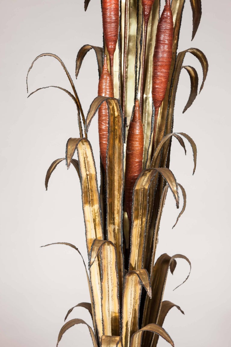 Cattail and Waterlilies Lamp For Sale at 1stDibs