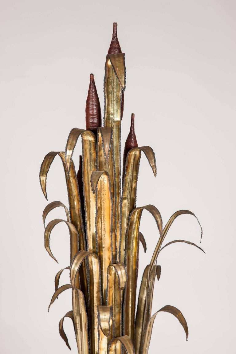 Cattail and Waterlilies Lamp For Sale at 1stDibs