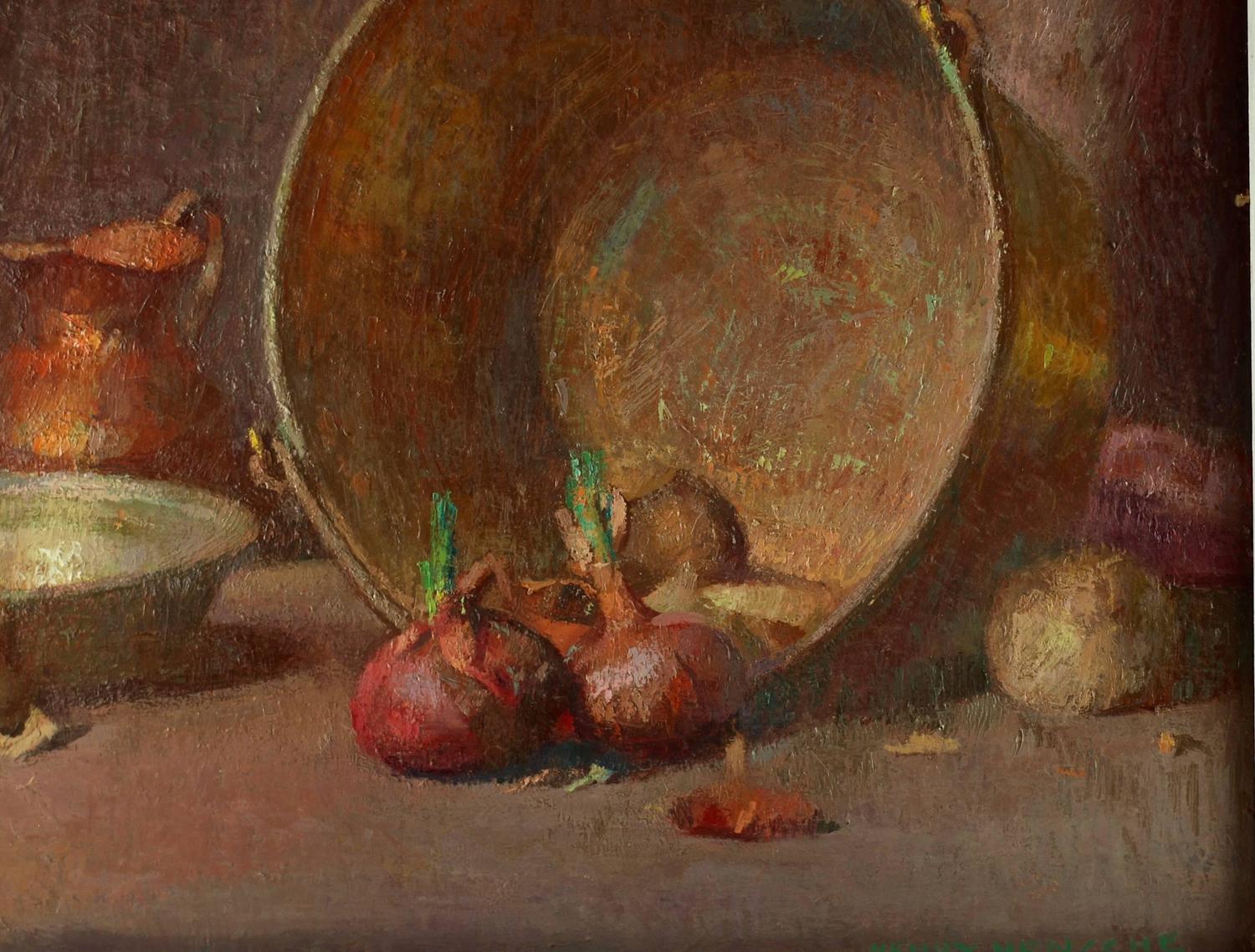 Henry Hensche Still Life "Brass Kettle" For Sale at 1stdibs