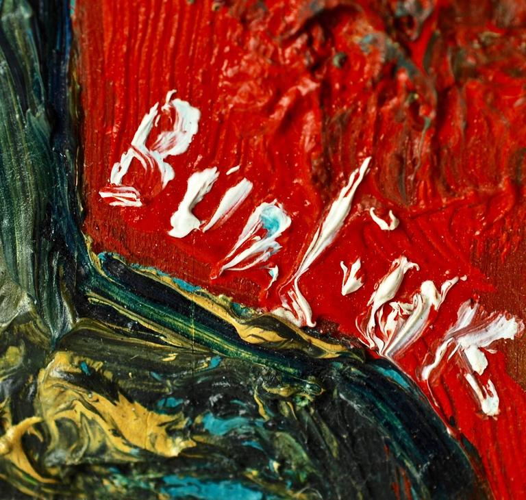 20th Century David Burliuk Neo-Primitive Portrait For Sale at 1stDibs