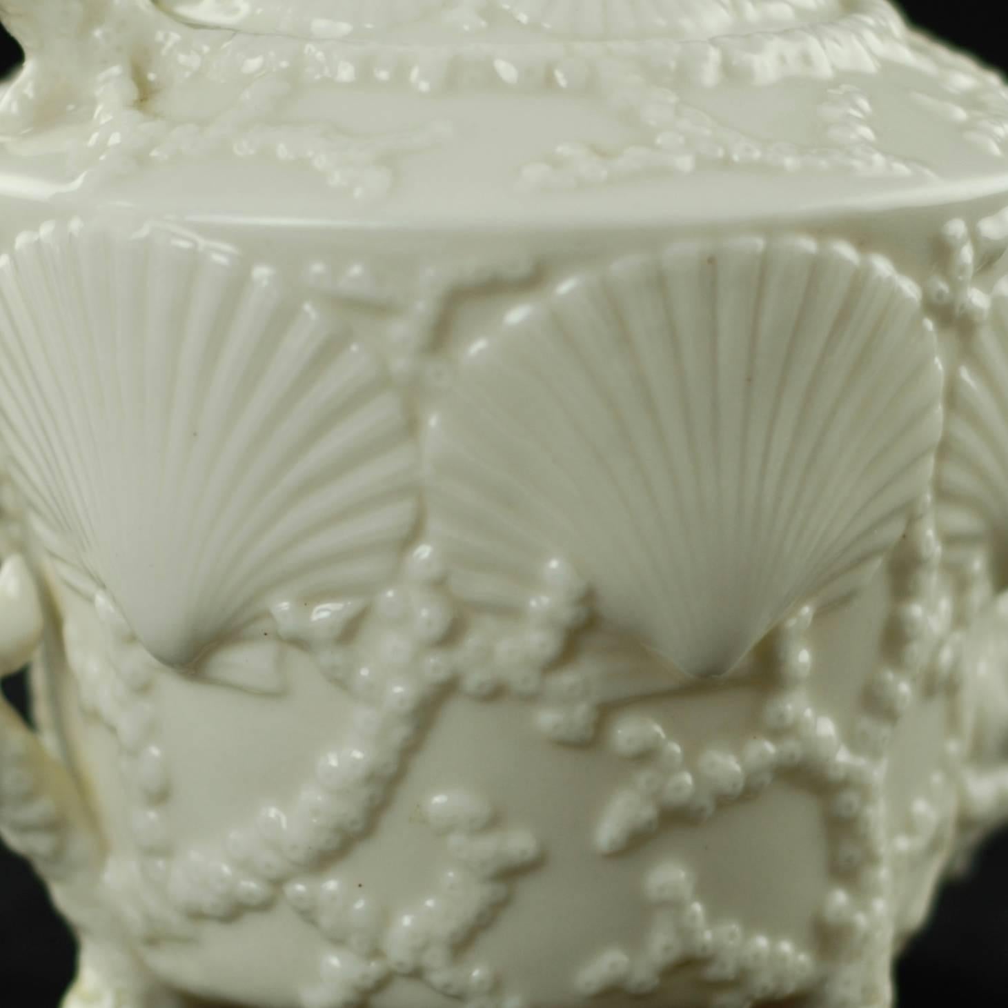 19th Century Belleek Footed Shell Porcelain Teapot, Second Period For ...