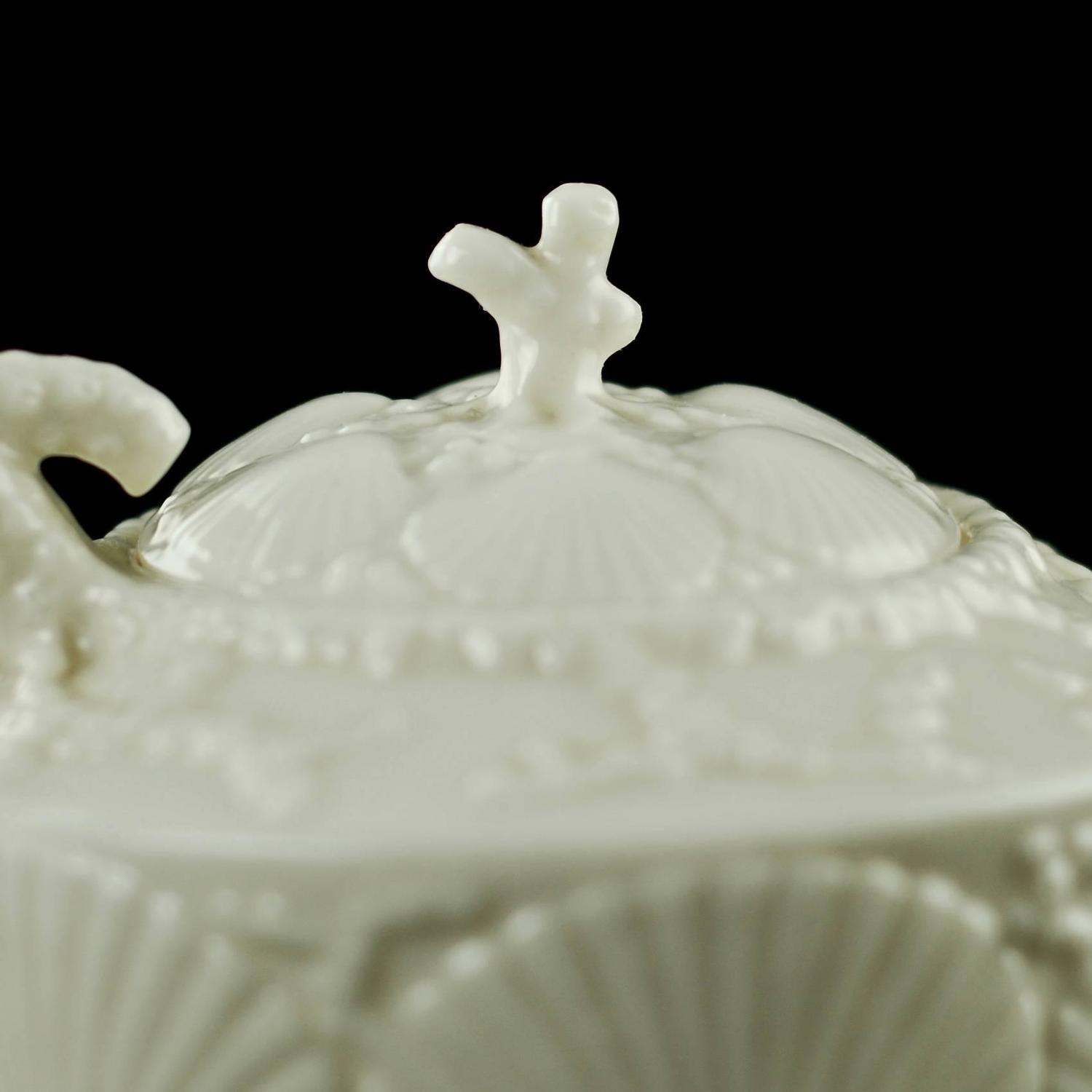 19th Century Belleek Footed Shell Porcelain Teapot, Second Period For ...
