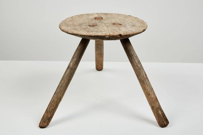 Primitive Three Legged Stool at 1stDibs