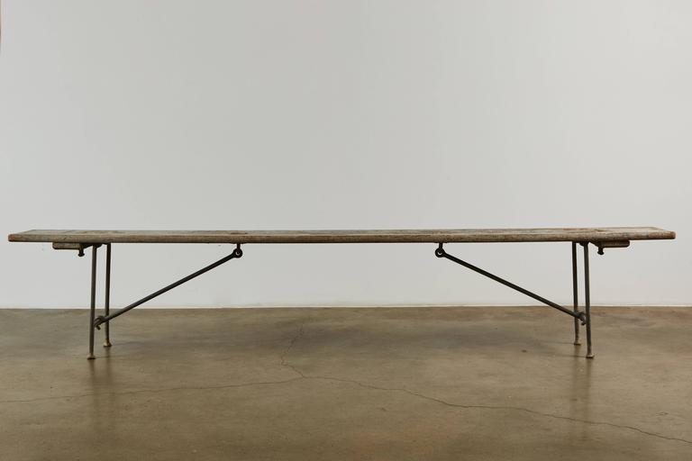 Industrial Navy Bench at 1stDibs