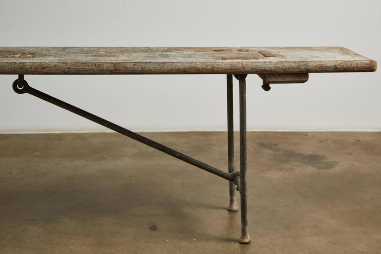 Industrial Navy Bench at 1stDibs