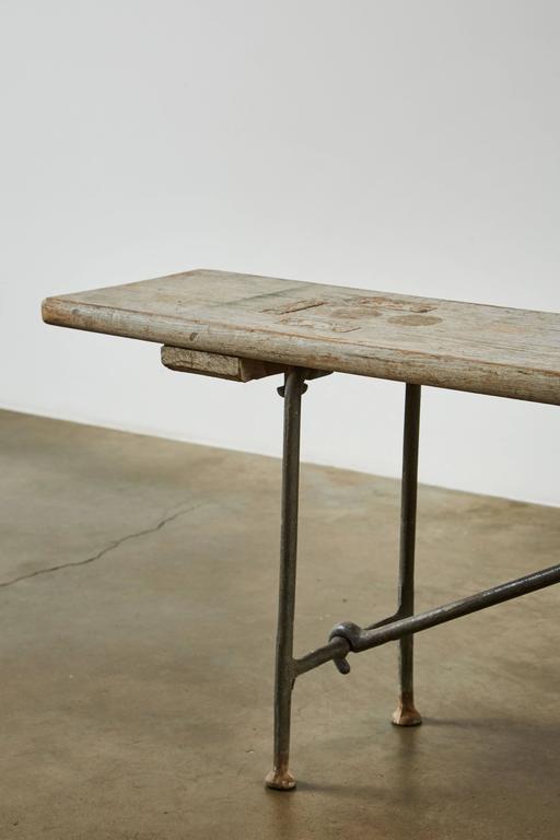 Industrial Navy Bench at 1stDibs