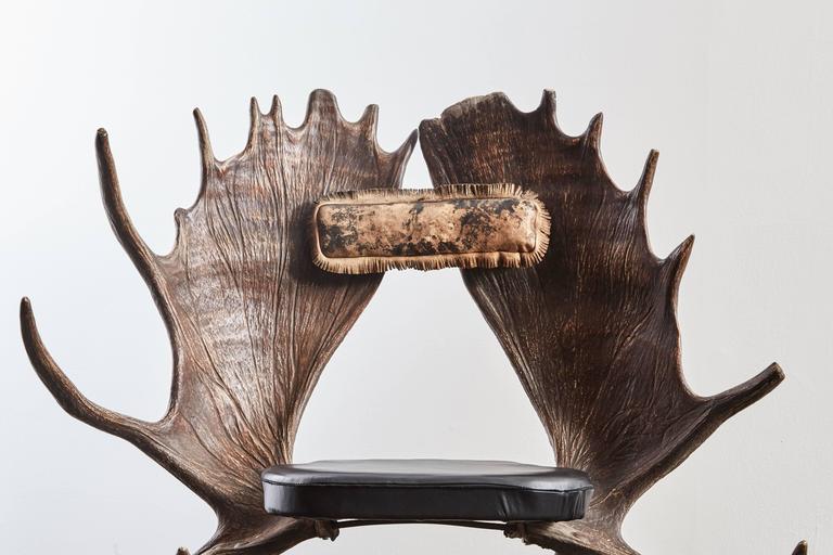 Moose Antler Chair at 1stDibs | moose chair, moose antler furniture ...