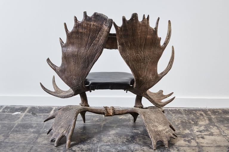 Moose Antler Chair at 1stDibs | moose chair, moose antler furniture ...