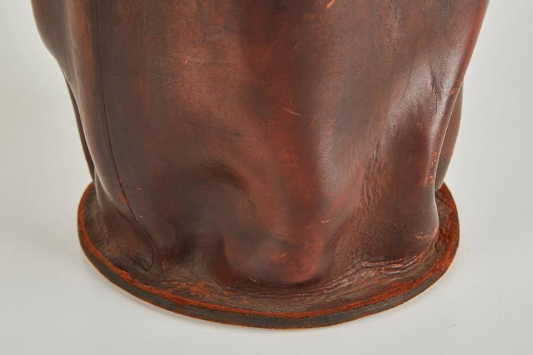 Italian Boiled Leather Waste Basket For Sale at 1stdibs