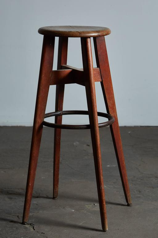 Modernist French Bar Stools in the Style of Jean Prouvé at 1stDibs