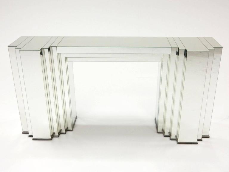 Art Deco style Skyscraper Mirrored Console Table For Sale at 1stDibs