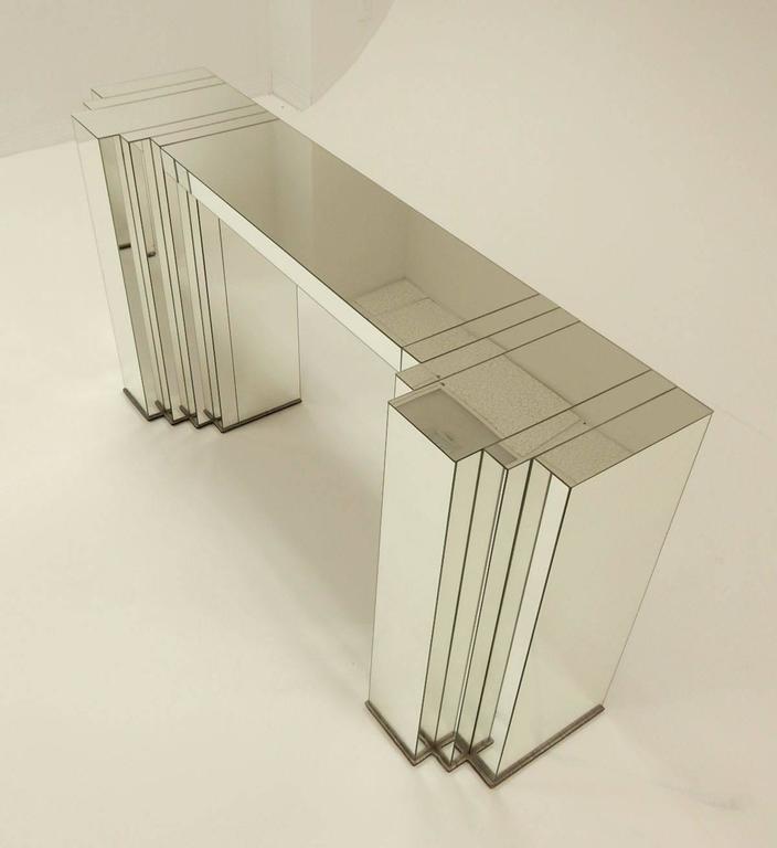 Art Deco style Skyscraper Mirrored Console Table For Sale at 1stDibs