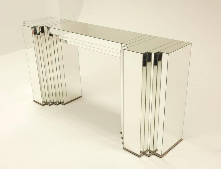 Art Deco style Skyscraper Mirrored Console Table For Sale at 1stDibs