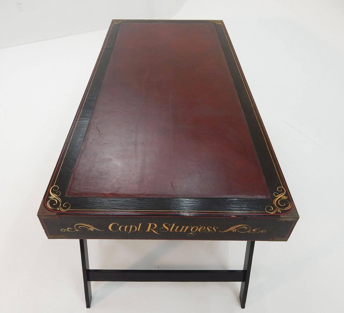 Antique 1900 Maritime Captains Campaign Desk "Capt. R. Sturgess" at ...